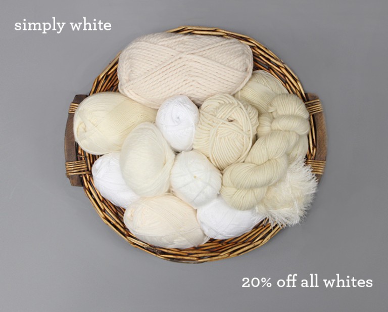 Simply White Sale: 20% Off All White Yarns! | Lion Brand Notebook